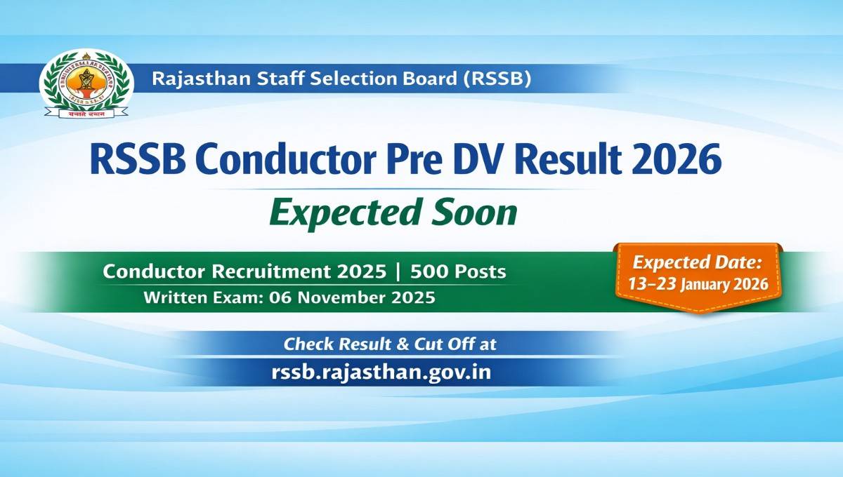RSSB Conductor Result 2026 Pre DV List