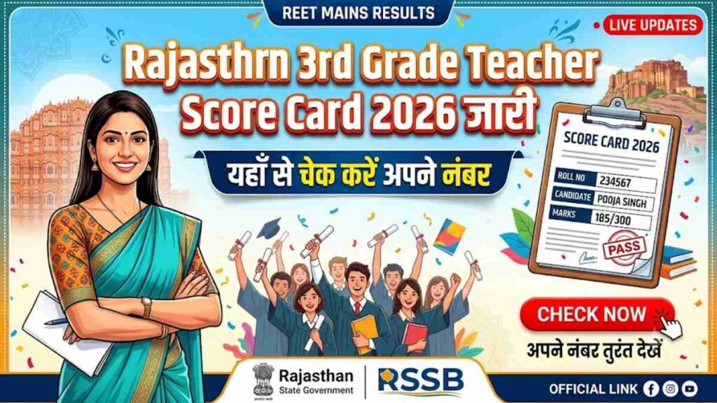 Rajasthan 3rd Grade Teacher Score Card 2026